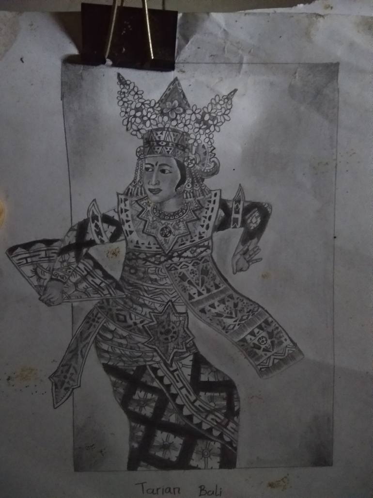 Tarian adat bali Drawing by Budy Kurniawan | Saatchi Art