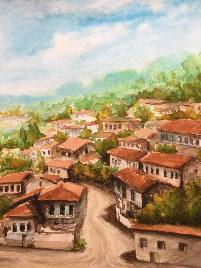 Traditional Turkish Houses Painting by Mehmet Kavas | Saatchi Art