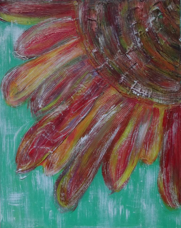 Sunny flower Printmaking by Evgeniia Kuznetcova | Saatchi Art