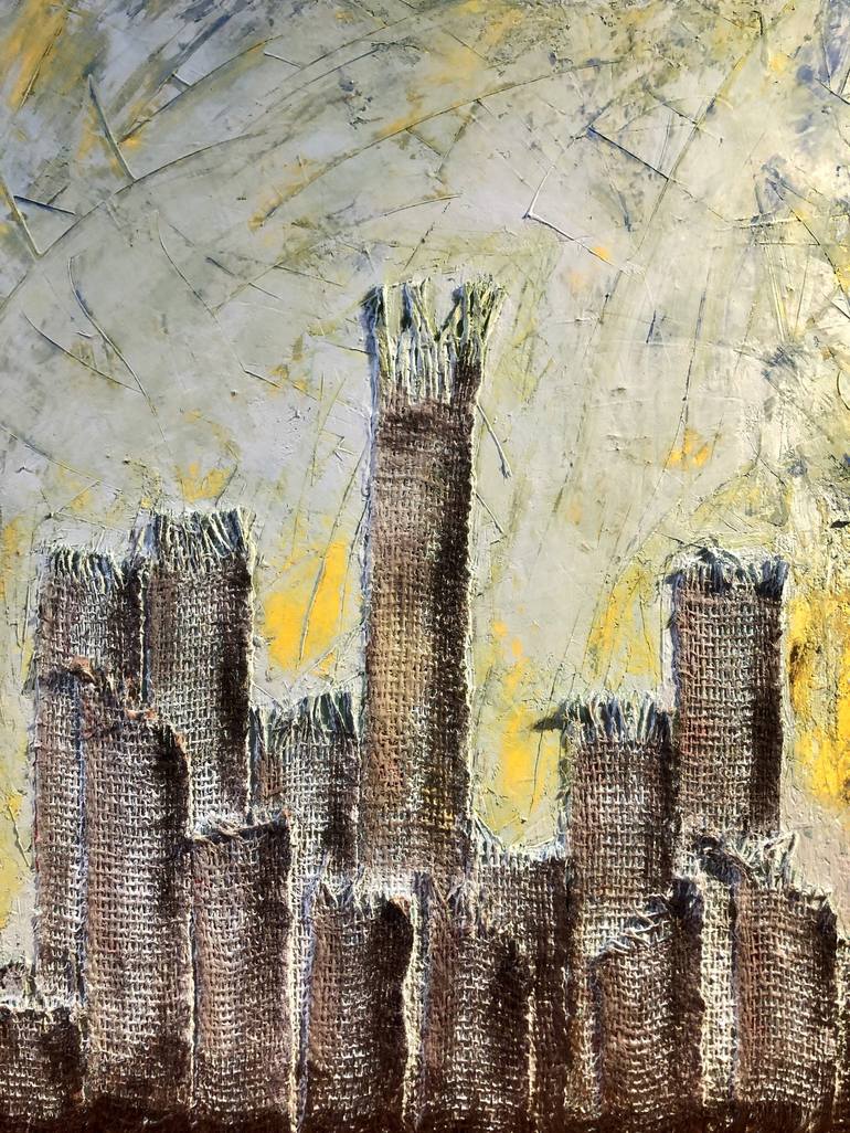 Falling City Painting by Alexandru Opriș | Saatchi Art