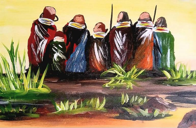 Maasai Elders Painting by Florence Cherotich | Saatchi Art