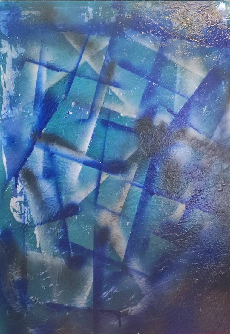 Blue dimension Painting by Kristyna Korytakova | Saatchi Art