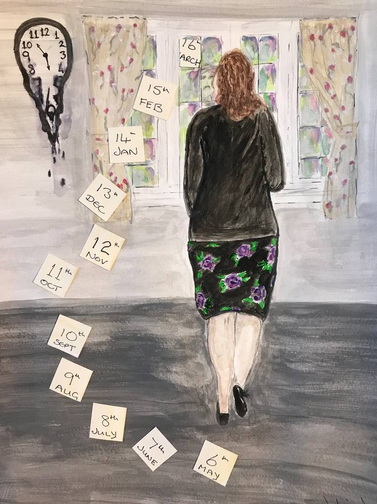 Time Slipping Away During Lockdown Painting by Julie Johnson | Saatchi Art