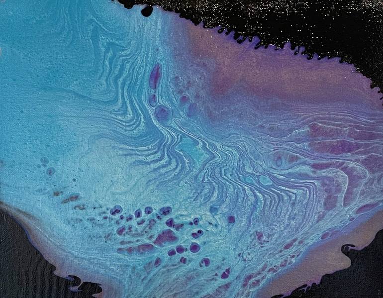 Puddle of Blue Painting by Annie Caropresi | Saatchi Art