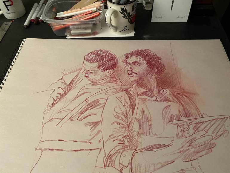 The Craftsmen Drawing by Peter Farago | Saatchi Art