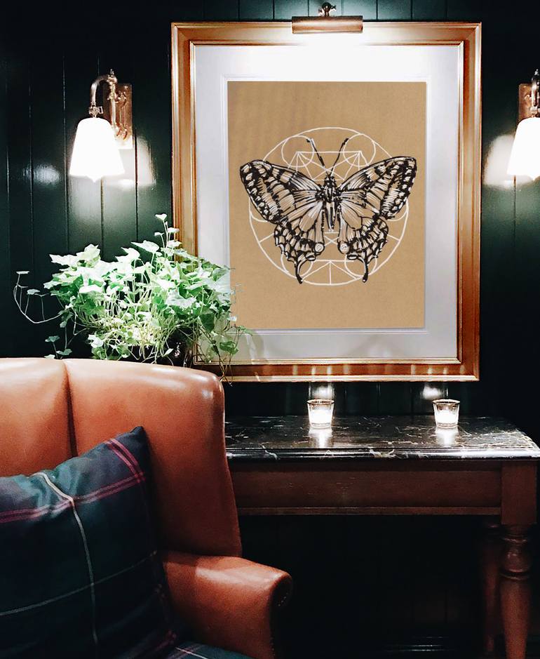 Einstein's Butterfly Drawing by Peter Farago | Saatchi Art