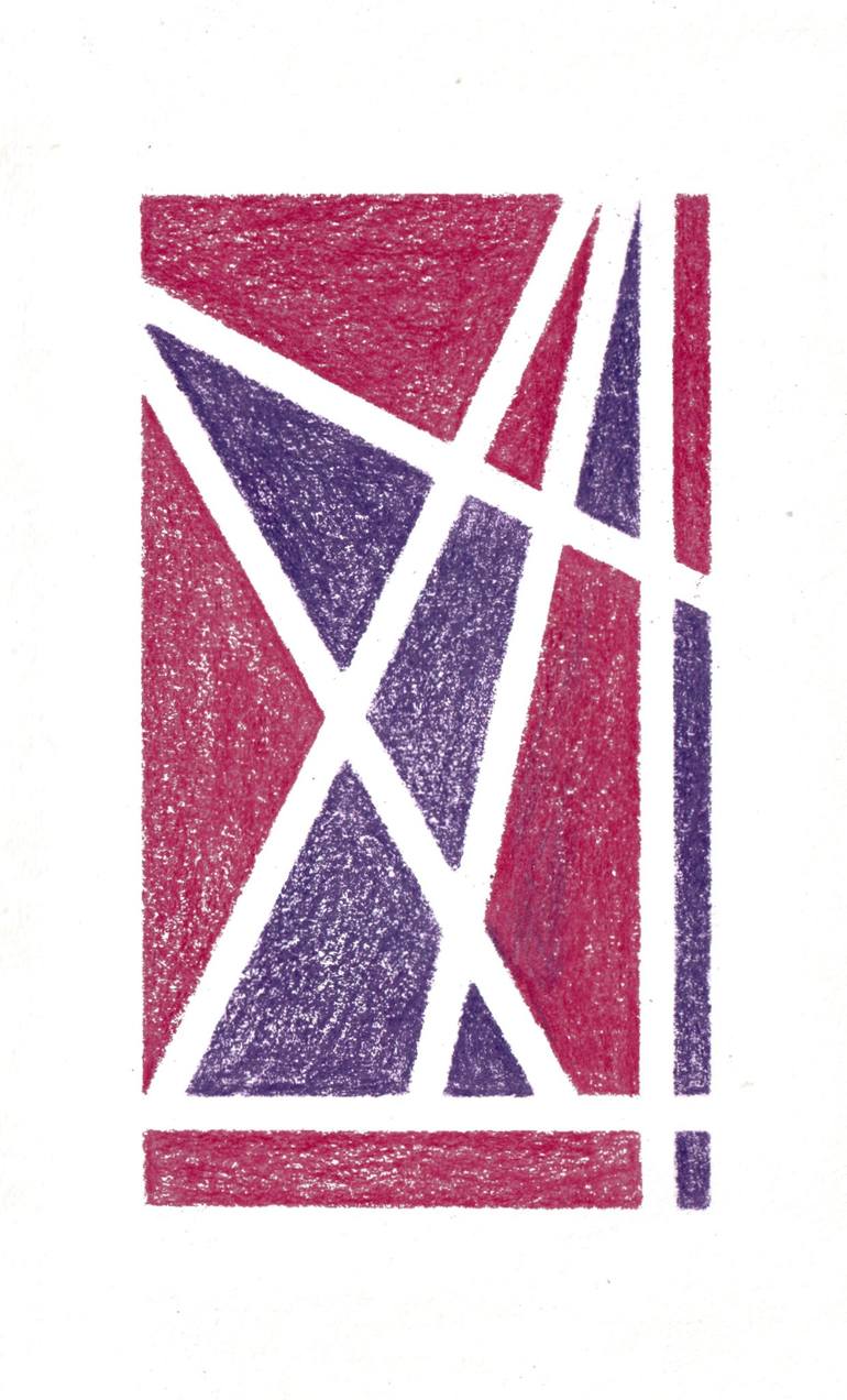 Geometric Pink and Purple IV Drawing by Caimin Jones | Saatchi Art