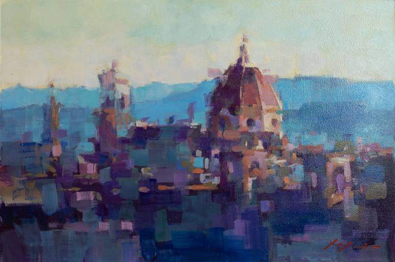 Sunrise in Florence Painting by Patrick Reeves | Saatchi Art