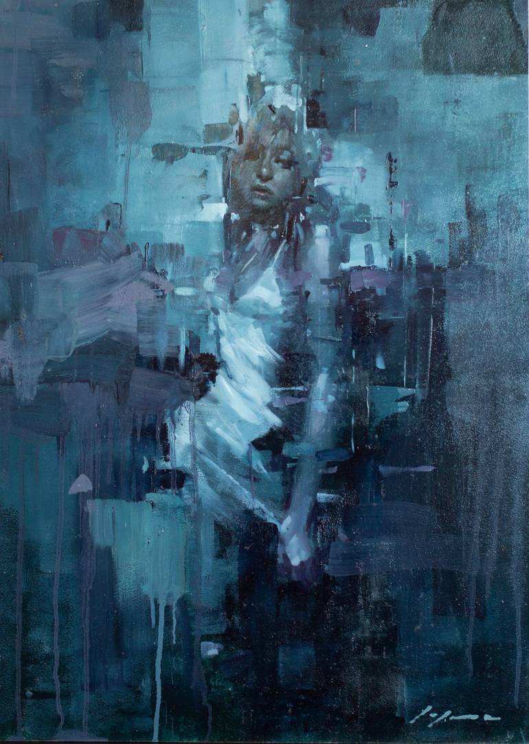 Camila in Blue Painting by Patrick Reeves | Saatchi Art