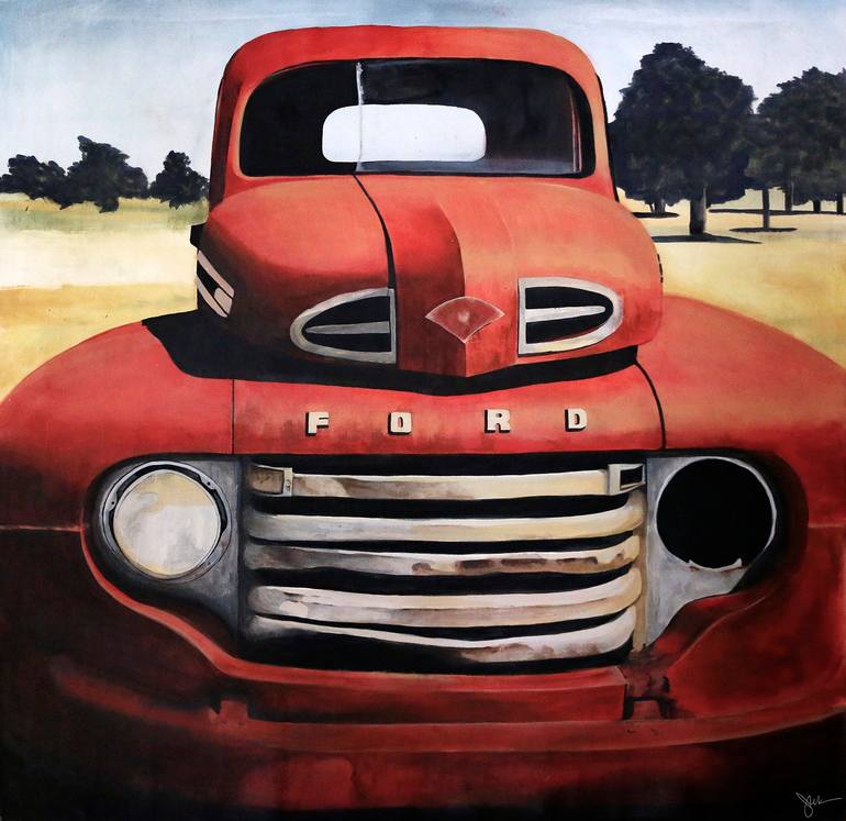 Antique Ford Painting by Jolene Dames | Saatchi Art