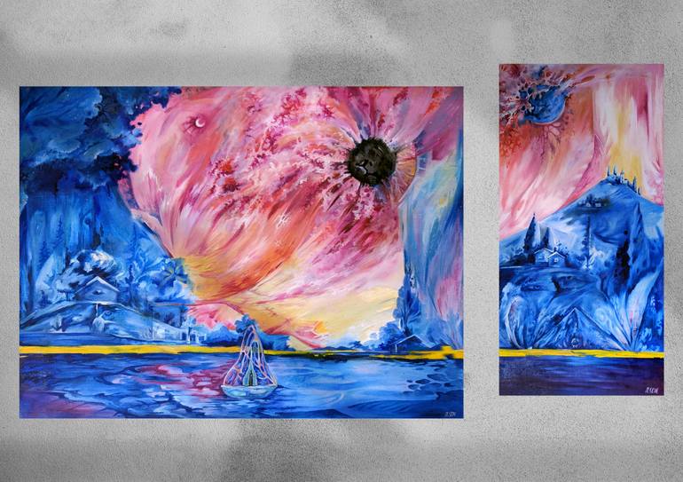 Diptych Bestow Painting by Olha Kriuchkovska | Saatchi Art