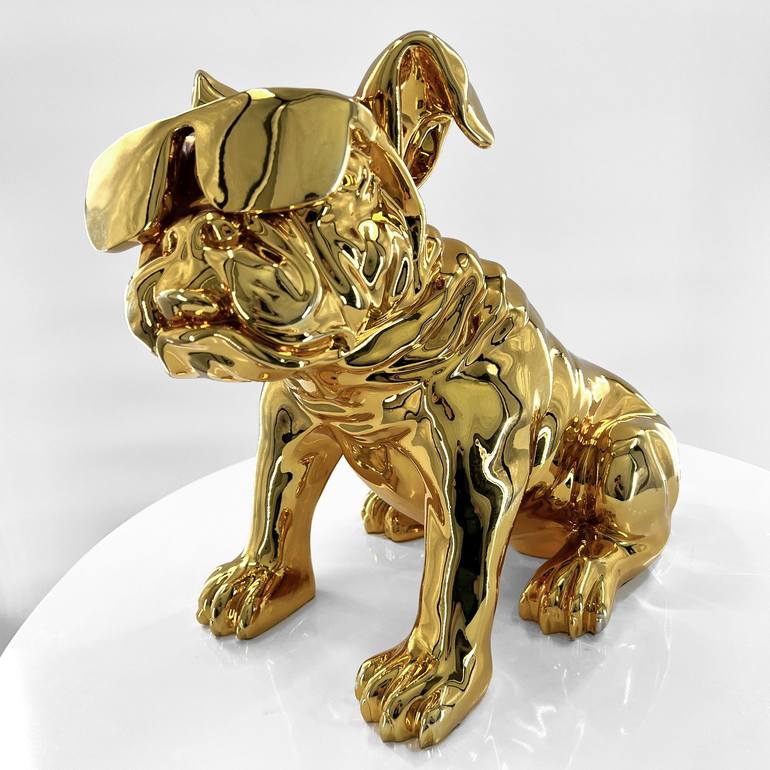 Bull Dog Gold Edition by Pieri Sculpture by Pieri Gallery | Saatchi Art