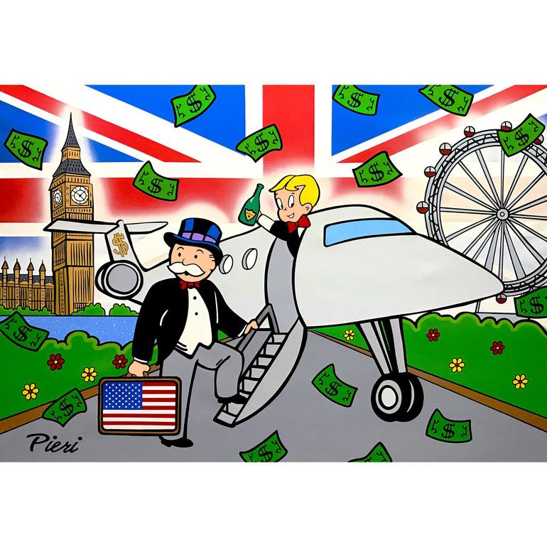 London Airplane Edition by Pieri Painting by Pieri Gallery | Saatchi Art