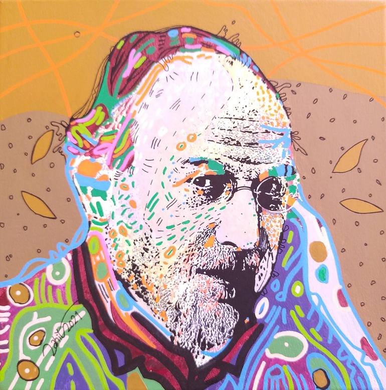 Erik Satie Painting by Zahit Yildiz | Saatchi Art