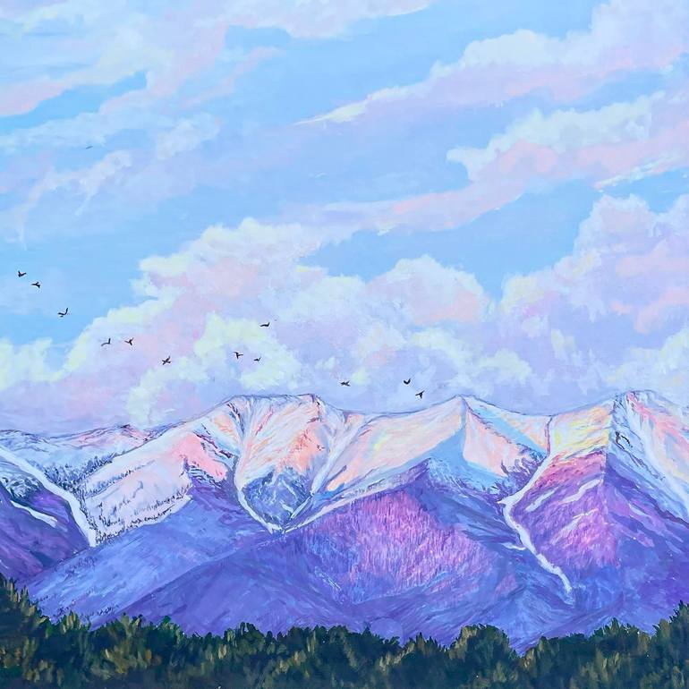 Alpenglow Painting by Lilly Carr | Saatchi Art
