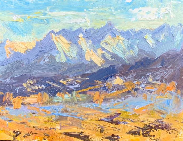Winter Sunset Painting by Terry Ouimet | Saatchi Art