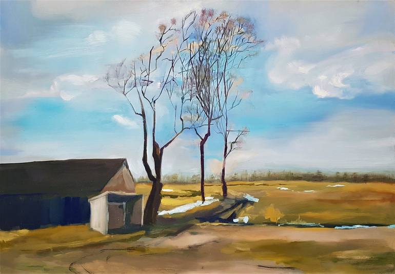 Landscape in Poland Painting by Joanna Dulla | Saatchi Art