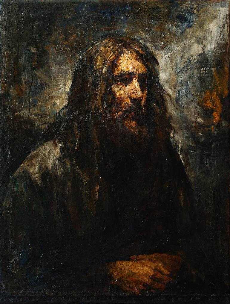 Christ on the mount of Olives Painting by Anatoly Shumkin | Saatchi Art