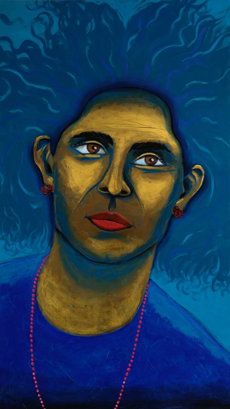 Blue Woman Painting by Giorgio Valentini | Saatchi Art