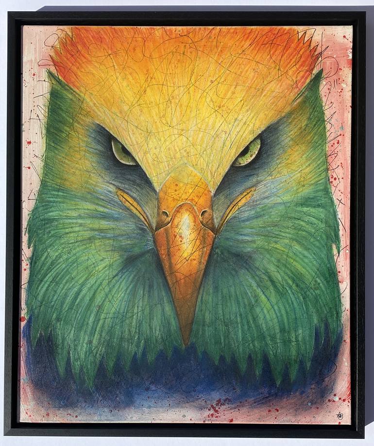 Rainbow Raptor Painting by Anne Bardsley | Saatchi Art