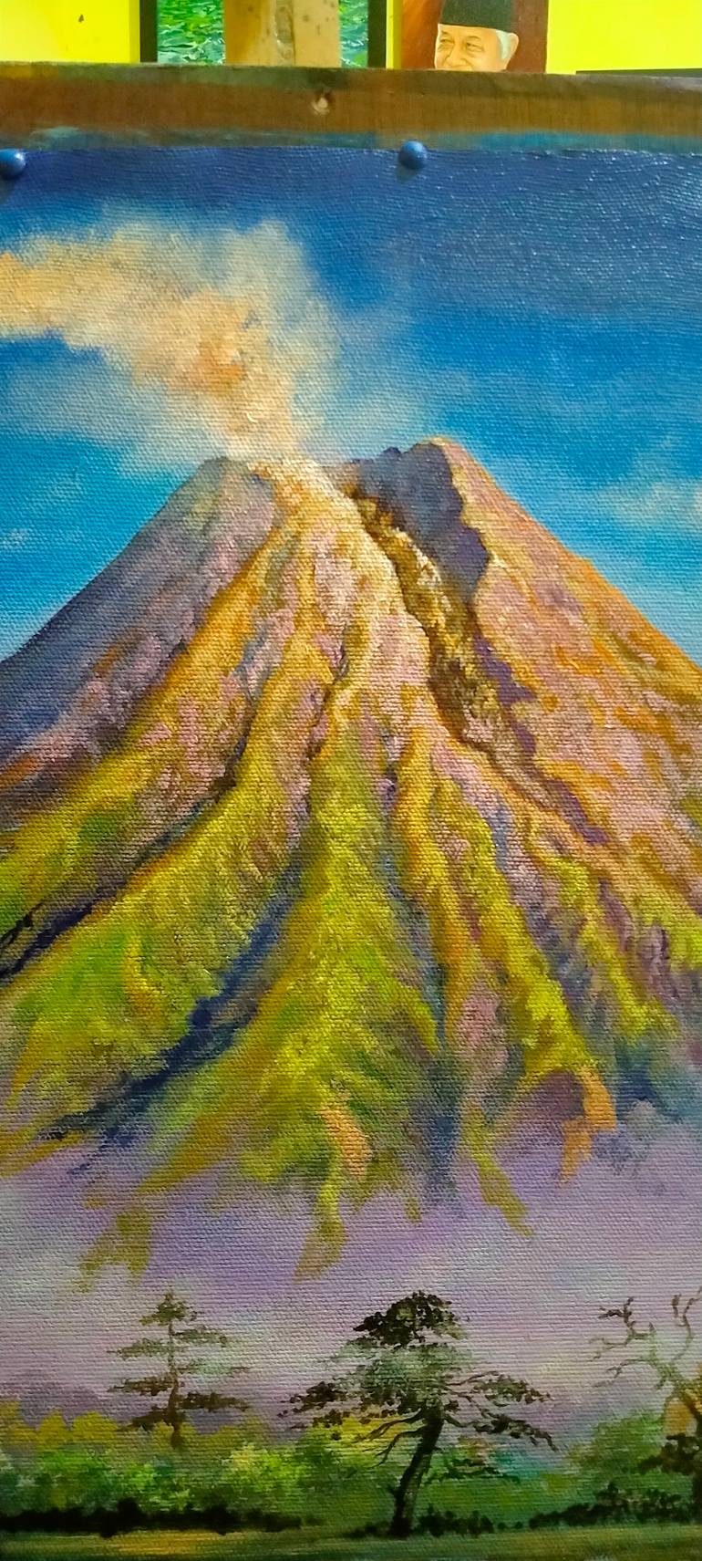 Merapi Volcano Painting by Yahya Hadisusilo | Saatchi Art