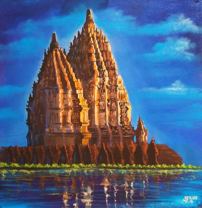 The Prambanan temple Painting by Yahya Hadisusilo | Saatchi Art
