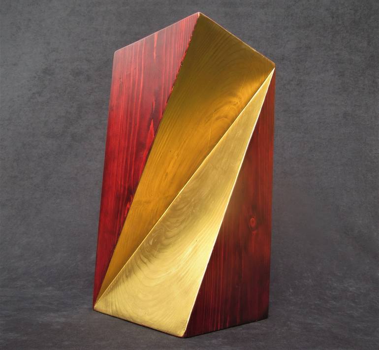Prism with gold & silver interior Sculpture by Atelier Bdgb | Saatchi Art