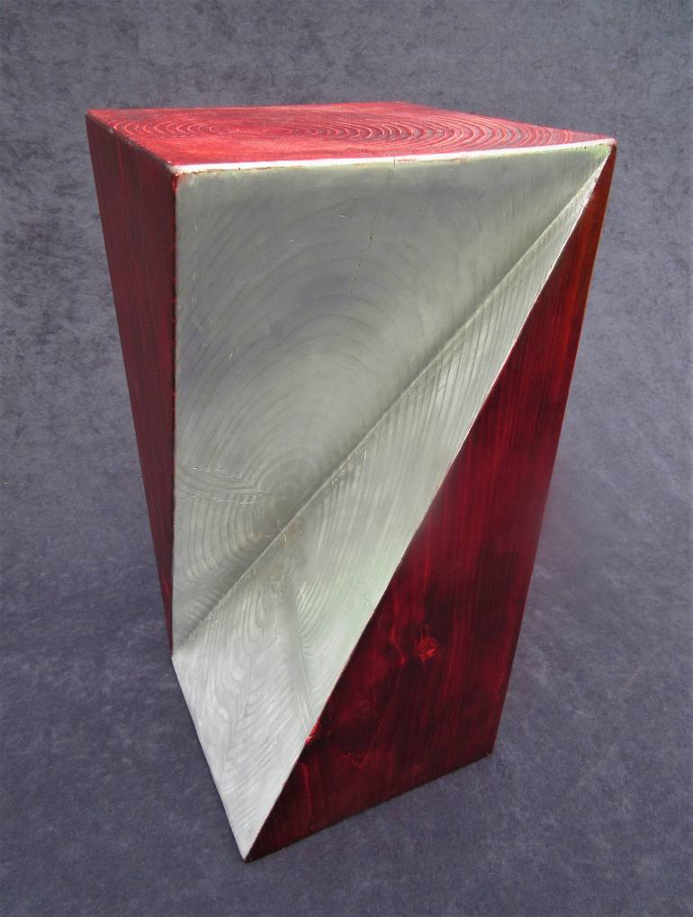 Prism with gold & silver interior Sculpture by Atelier Bdgb | Saatchi Art