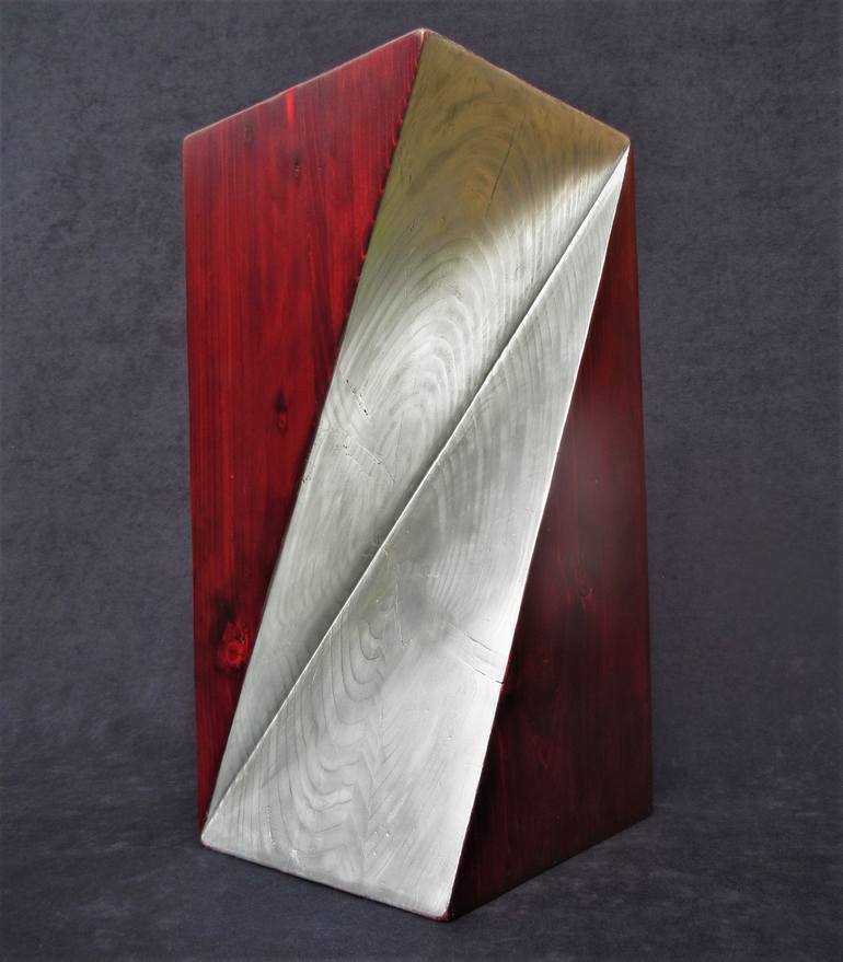 Prism with gold & silver interior Sculpture by Atelier Bdgb | Saatchi Art