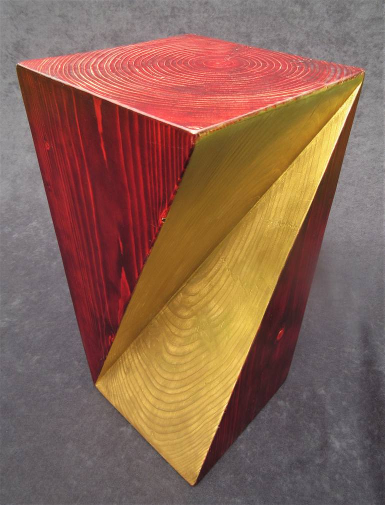 Prism with gold & silver interior Sculpture by Atelier Bdgb | Saatchi Art