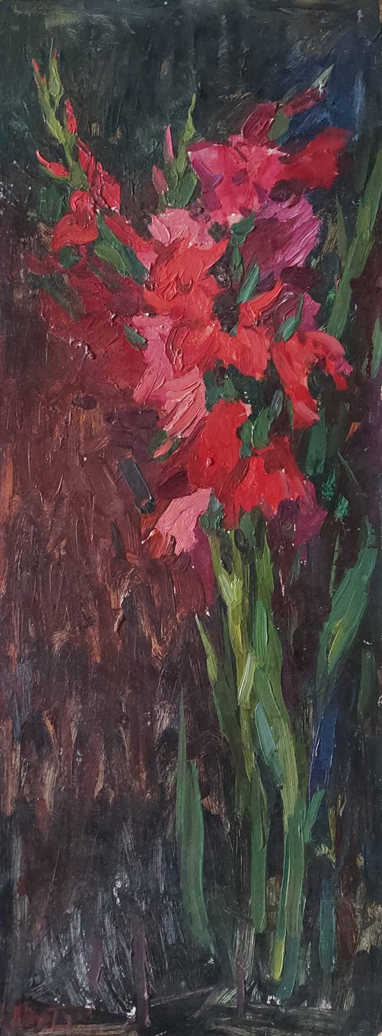 Etude Gladioli / Russian classical painting Painting by Golden Brush ...