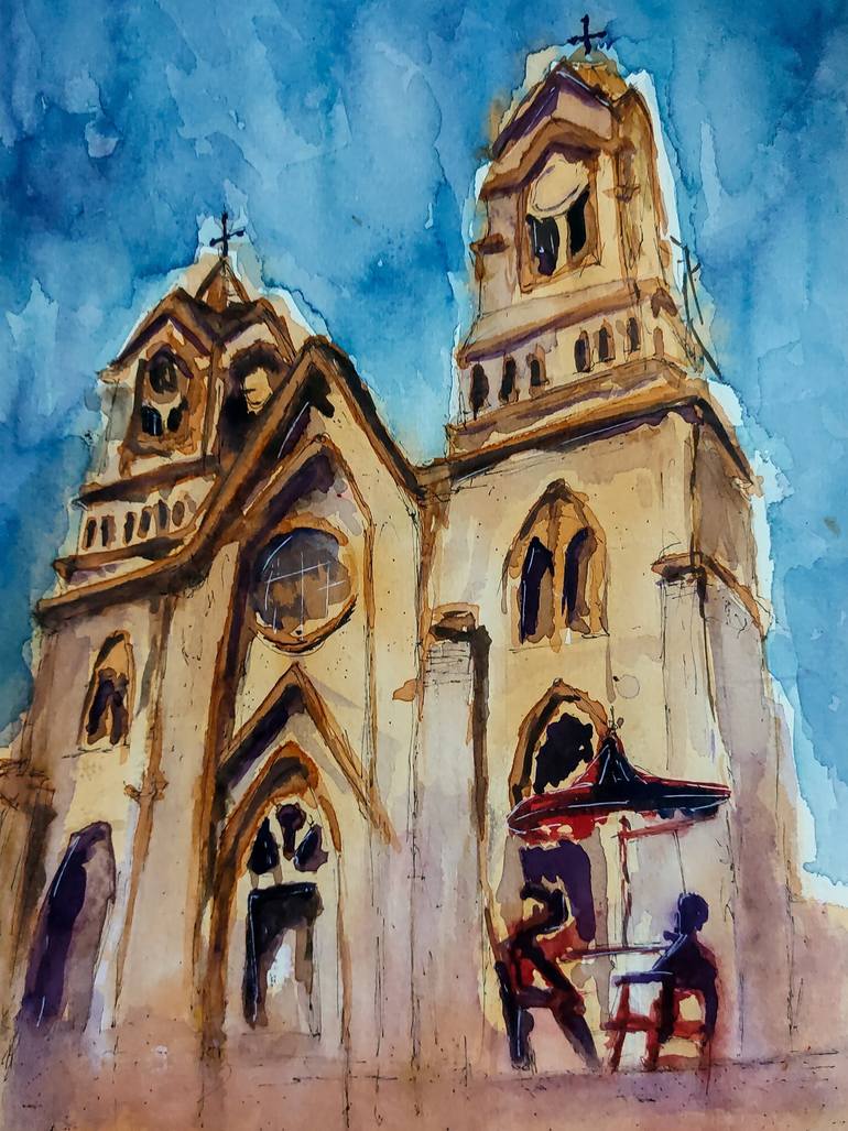Sublime iglesia Painting by Jean Carlo Quintero | Saatchi Art