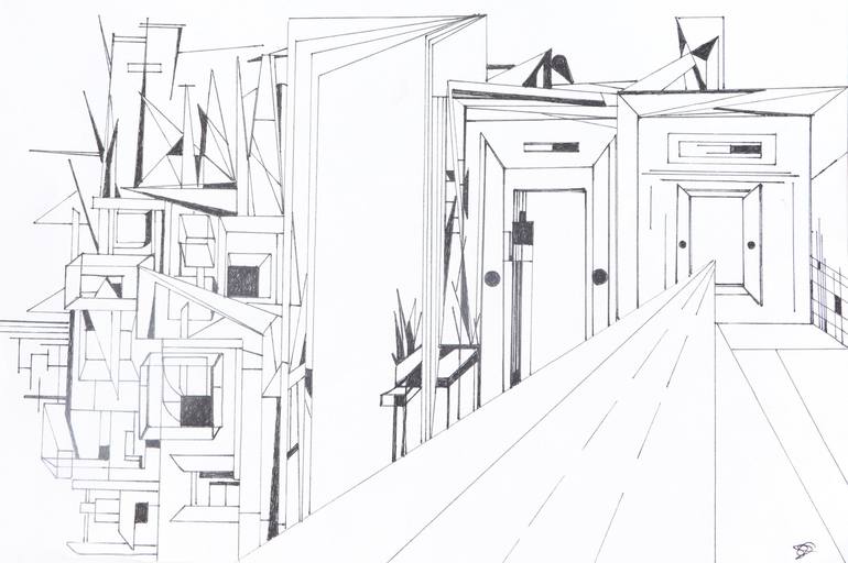 Road Drawing by Michelle Ostrow | Saatchi Art