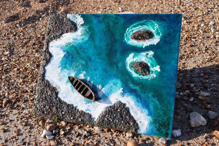 Sailboat painting - Original Resin Ocean Art Painting by Ana Taborda ...