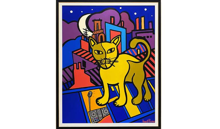 Cat over my roof! Painting by Henrik Pacrami | Saatchi Art