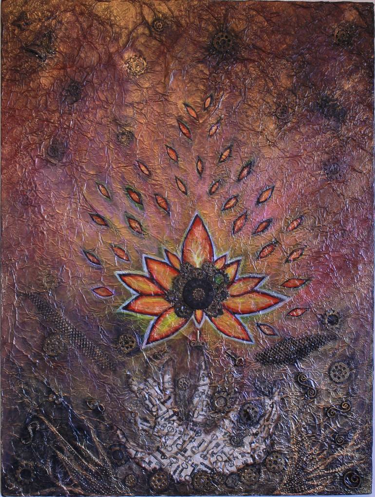 Lotus Flower Collage by Alina Skye | Saatchi Art