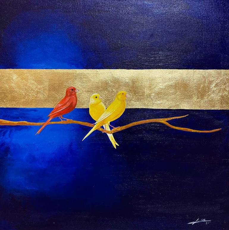 Sonay ke Parinday Painting by Muhammad Zain ul Abdin | Saatchi Art