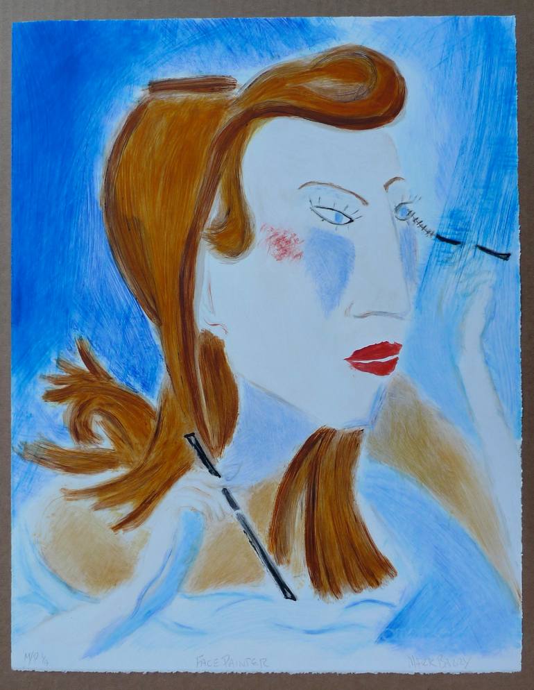 The Face Painter Printmaking by Mark Barry | Saatchi Art