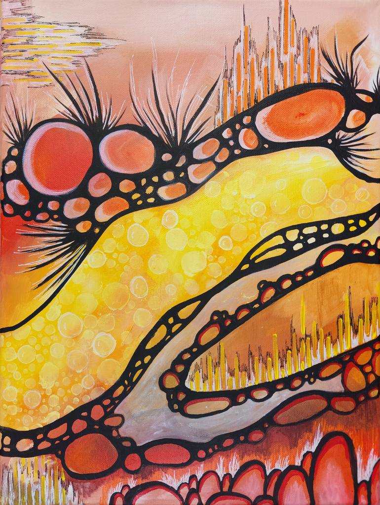Neurodiverse in Orange Painting by Amber Killinger | Saatchi Art