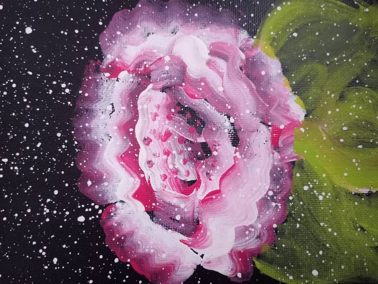 Dewy Night Rose Painting by Letitia Morrison | Saatchi Art