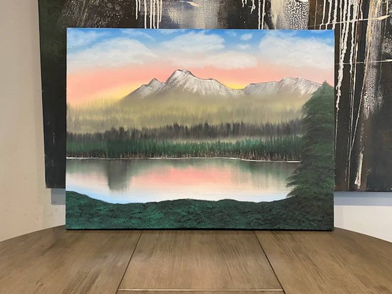 Lake Mountain Painting by Hafez Feili | Saatchi Art