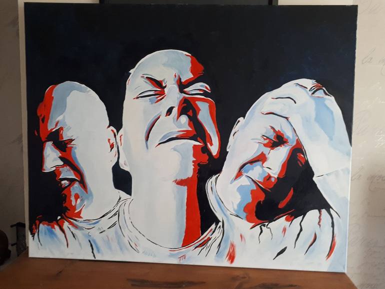 three black dogs Painting by Adrian Brady | Saatchi Art