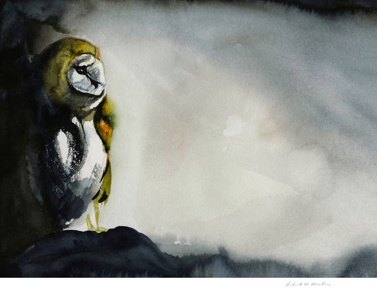 Barn Owl Waiting II Painting by Roderick MacIver | Saatchi Art
