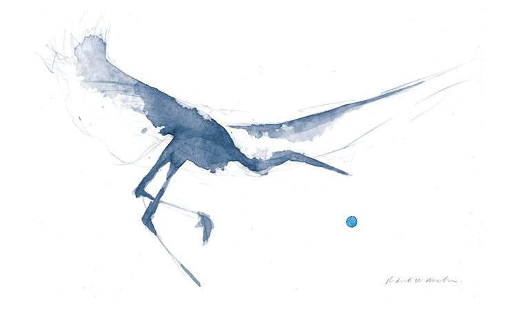 Zen Heron Painting by Roderick MacIver | Saatchi Art