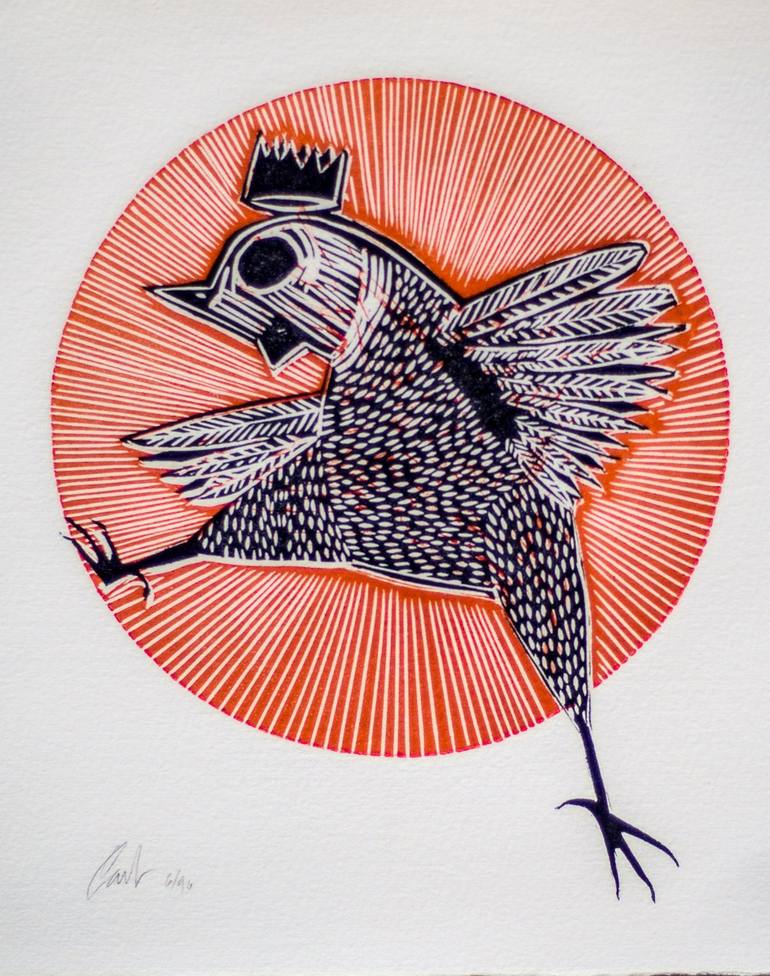 Royal Rooster Printmaking by Paul Rodriguez | Saatchi Art