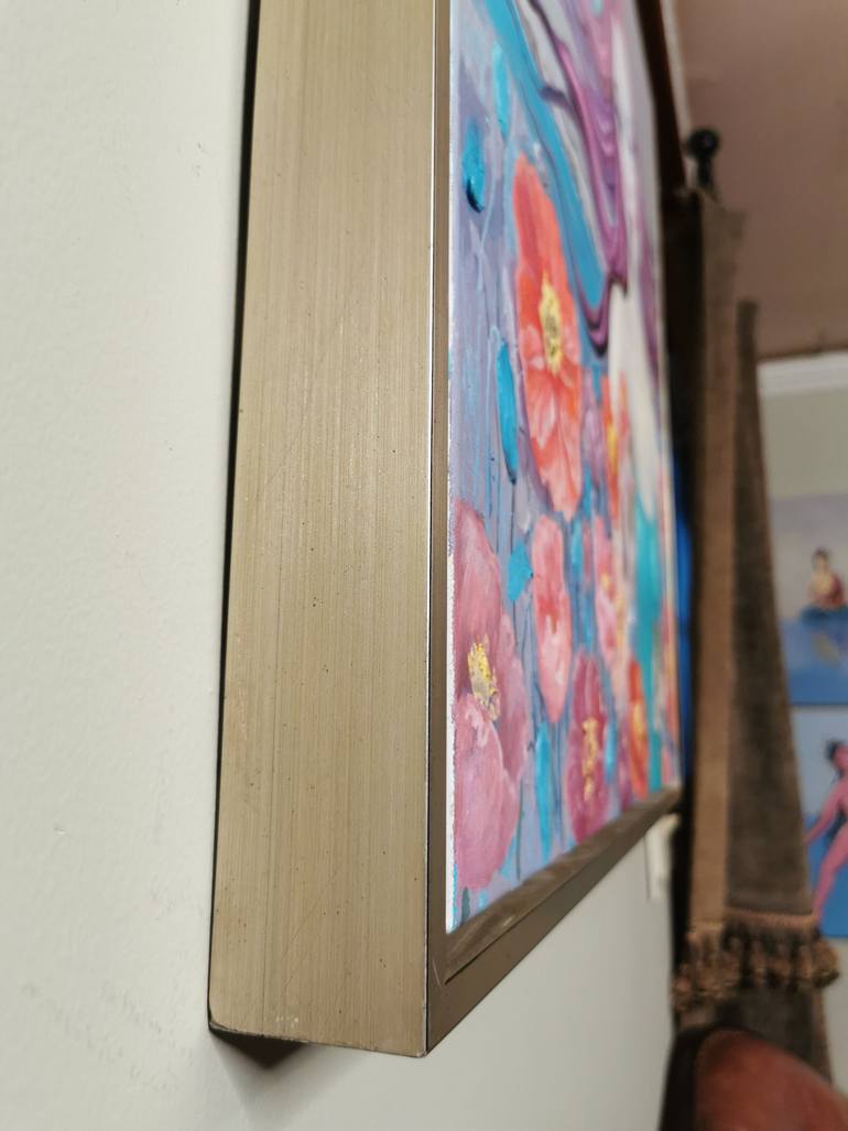 Original Artwork Zen Contemporary Art Girl Fantasy Crane Flower ...