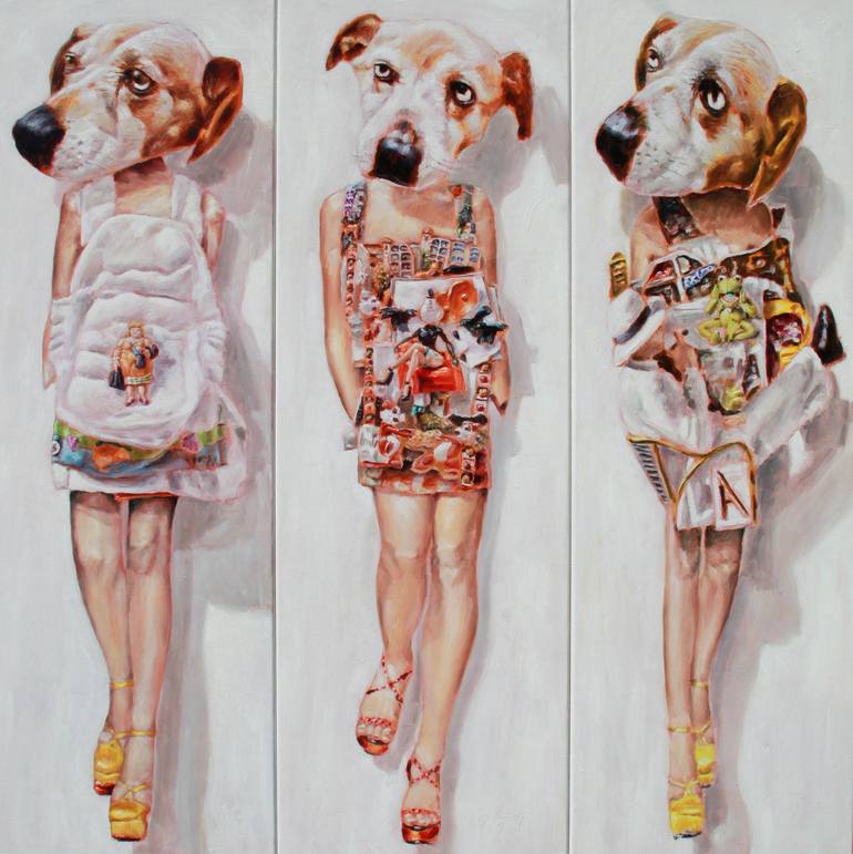 Saint Dog Pivo Painting by Andreas Schiller | Saatchi Art
