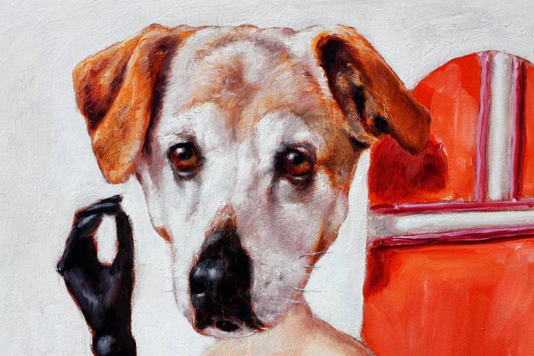 Saint Dog Pivo, Detail Painting by Andreas Schiller | Saatchi Art