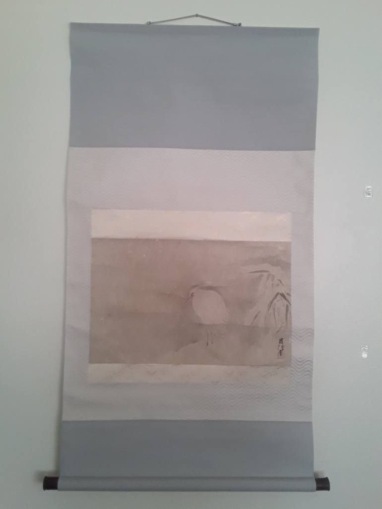 Kano Chikanobu Painting of Heron Painting by Jonathan Maples | Saatchi Art