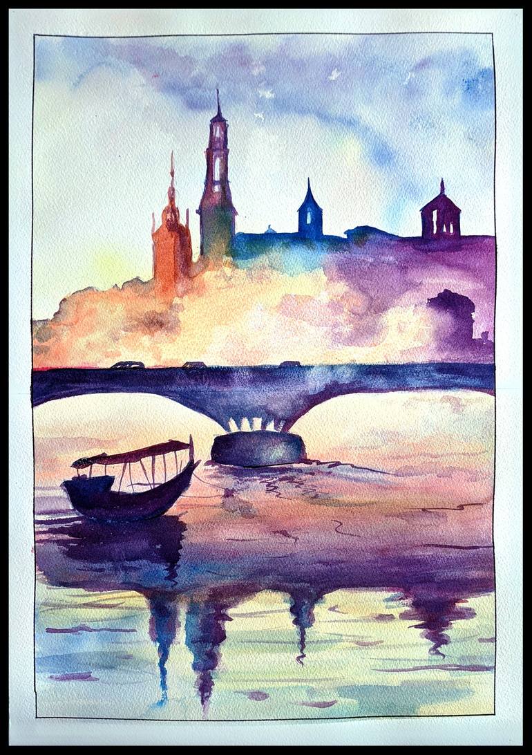 Praga Landscape Drawing by Sabina Parmeggiani | Saatchi Art